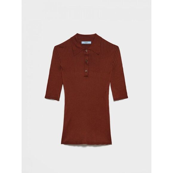 Prada | Sweaters | Prada Polo Shirt Woman Rust | Poshmark